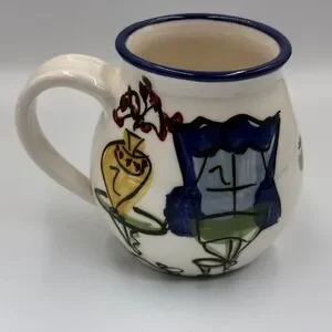 Dining | Hand Painted Studio Pottery Mug Artist Signed Ceramic Cup Blue ...
